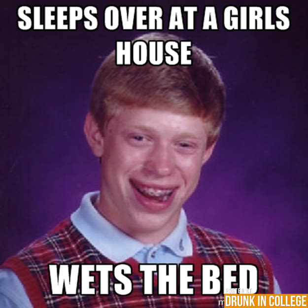 4 Wets The Bed The 50 Funniest Bad Luck Brian Memes Complex