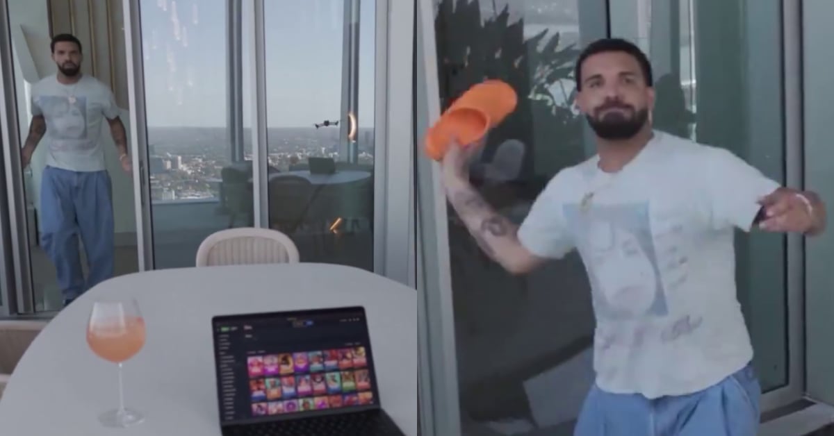Video Shows Drake Fighting Off Drone With Sandal