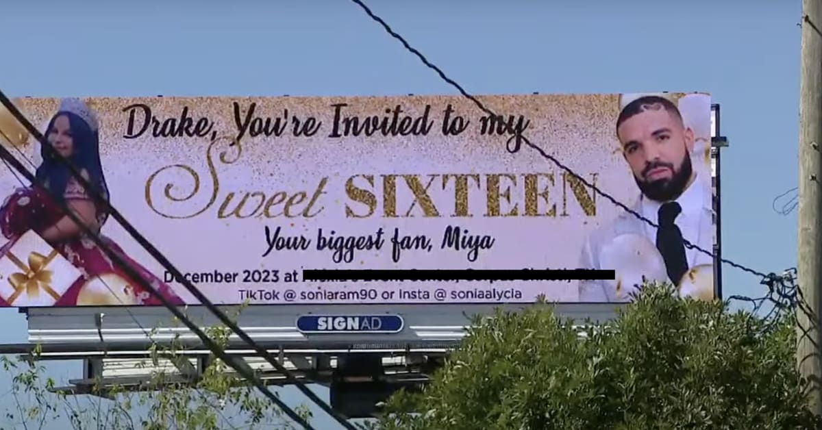 Fan Invites Drake to Her Sweet 16 Birthday on Billboard