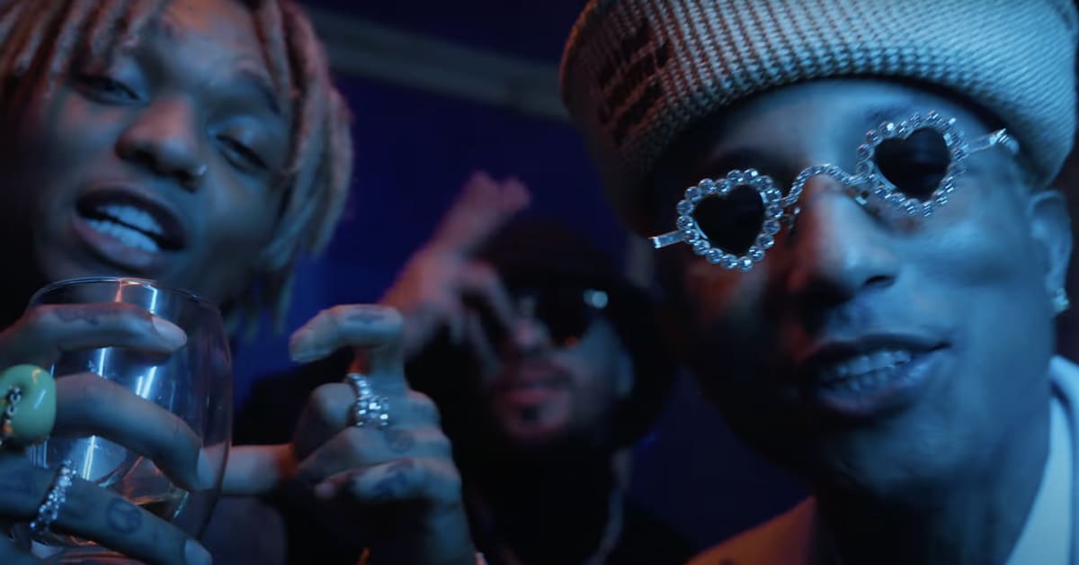 Pharrell, Swae Lee, and Rauw Alejandro Team for "Airplane Tickets" Video