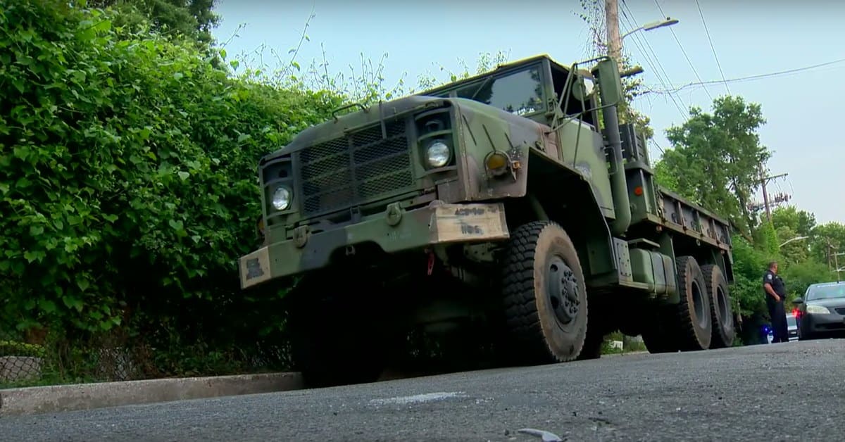 Man Allegedly Steals 5-Ton Military Vehicle and Leads Cop...