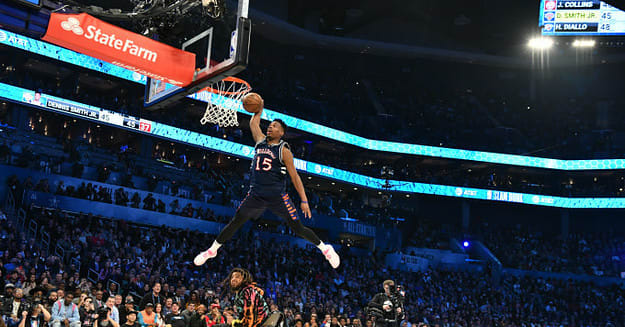 J. Cole Popped Up in the Dunk Contest to Assist Dennis Sm...