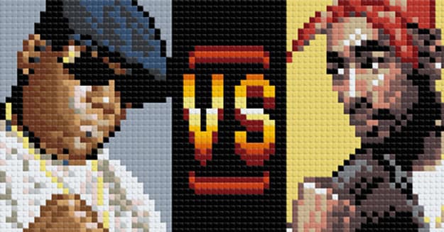 Aritst Creates a Biggie vs Pac Pixelated Smackdown
