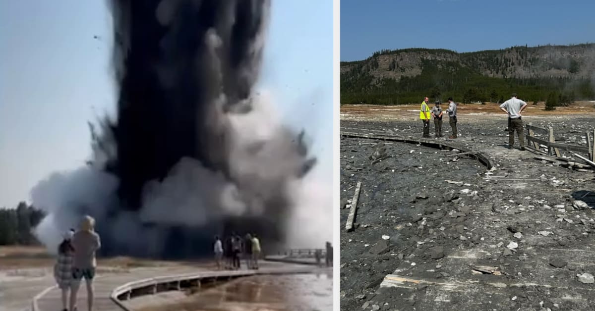 Sudden Hydrothermal Explosion at Yellowstone Sends Visitors Running in Fear