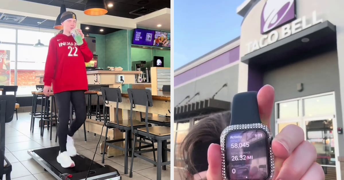 TikTok Creator Goes Viral for Running 10-Hour Marathon Inside of a Taco ...