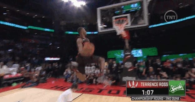 Terrence Ross Wins Dunk Contest by Dunking Over a Kid (GIF)