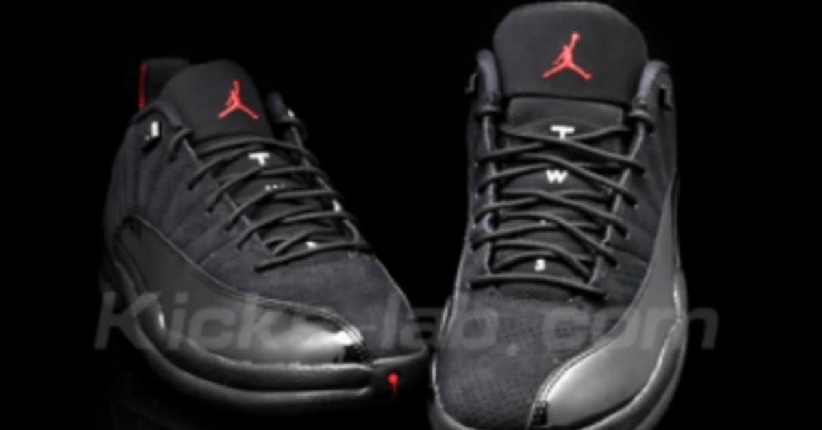 Closer Look: Air Jordan Retro 12 Low - Black Patent/Varsity Red