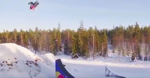 Watch This Guy Nail Insane Double Backflip on Snowmobile