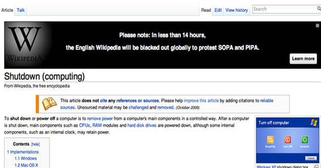 Wikipedia Is Shutting Down On Wednesday To Protest SOPA, Should Be A ...