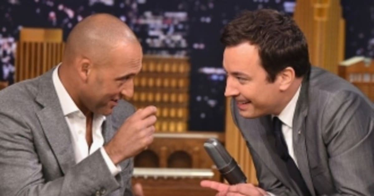 Derek Jeter Signs Limited Air Jordan for Jimmy Fallon