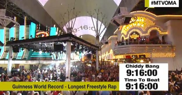 Chiddy from Chiddy Bang Breaks "Longest Freestyle Rap" World Record