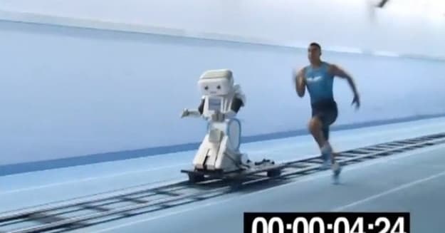An Olympic Sprinter Loses a Race to a Robot (Video)
