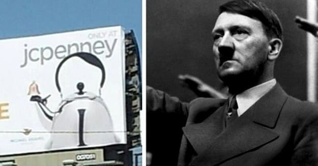 Hitler Reincarnated As A Tea Kettle on J.C. Penney's Billboard