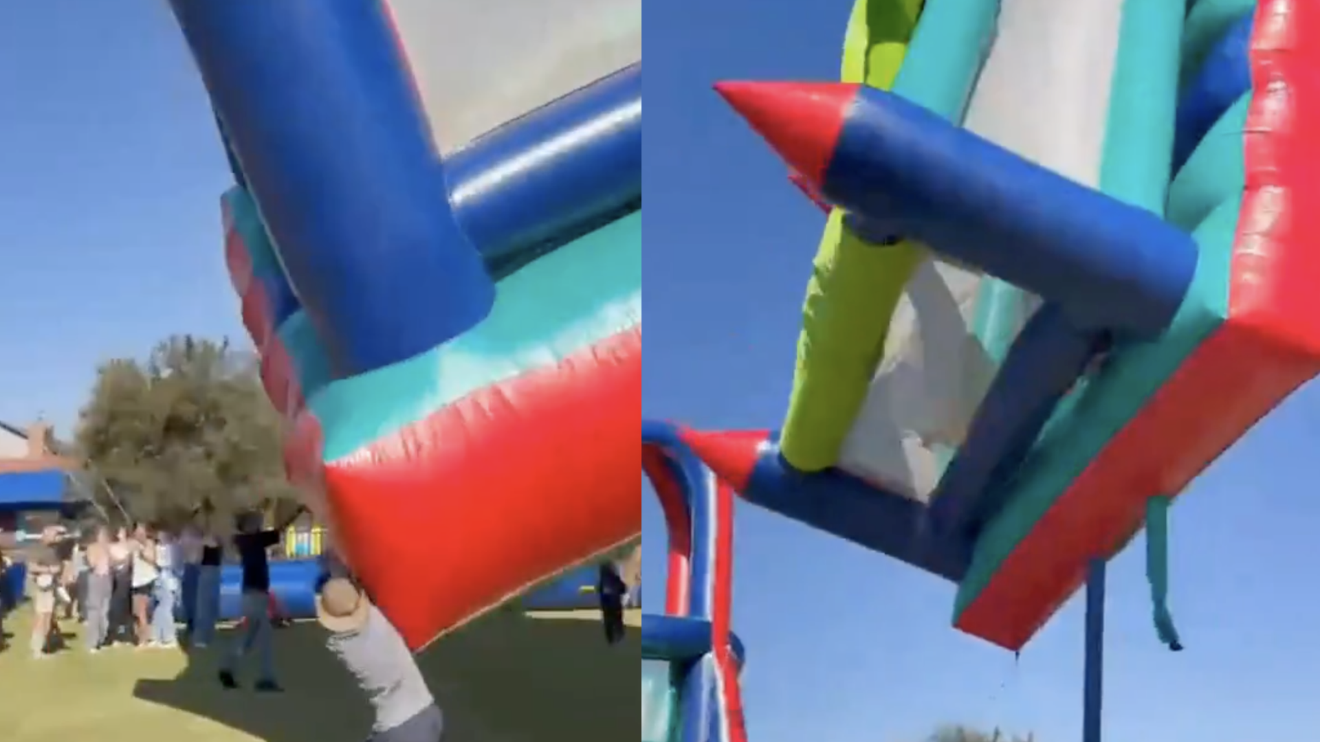 Windstorm Injures 2 Kids After Bouncy Castle Flies into t...