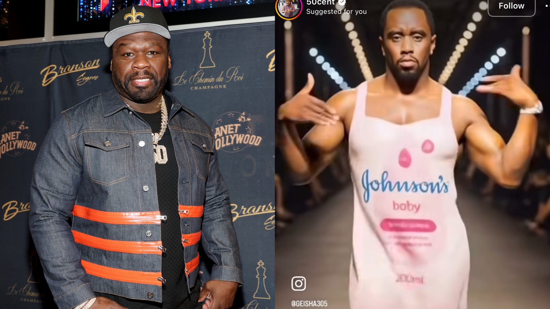 50 Cent Trolls Diddy with AI Runway Video Of Him Wearing ...