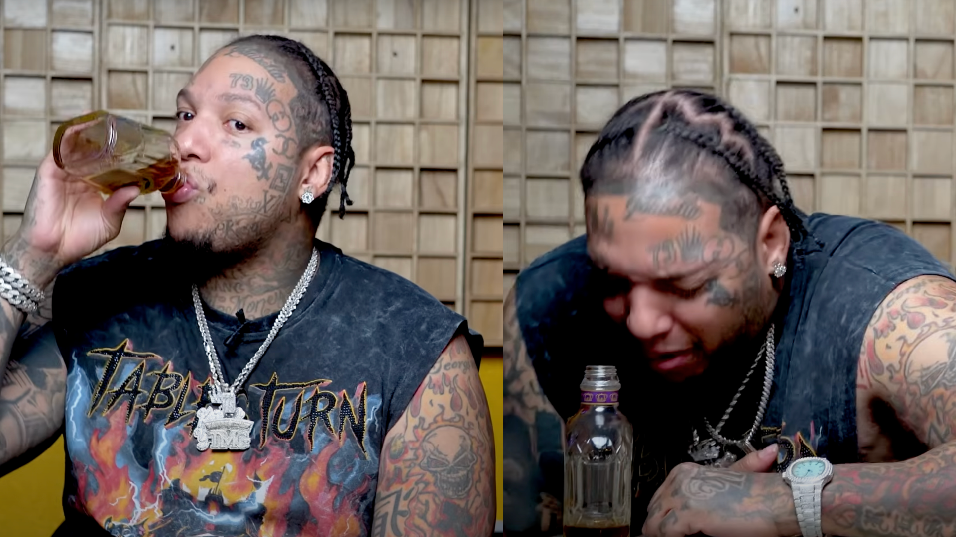 Chicago Rapper King Yella Holds Chest Falls Over After Drinking Crown
