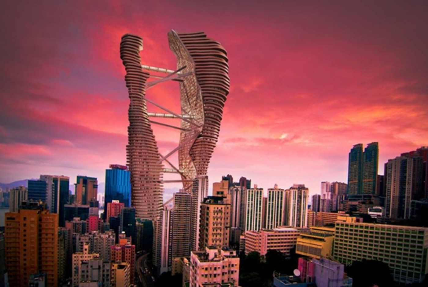 Concept for a New Tower in Hong Kong Reveals a Futuristic Two-Part City ...