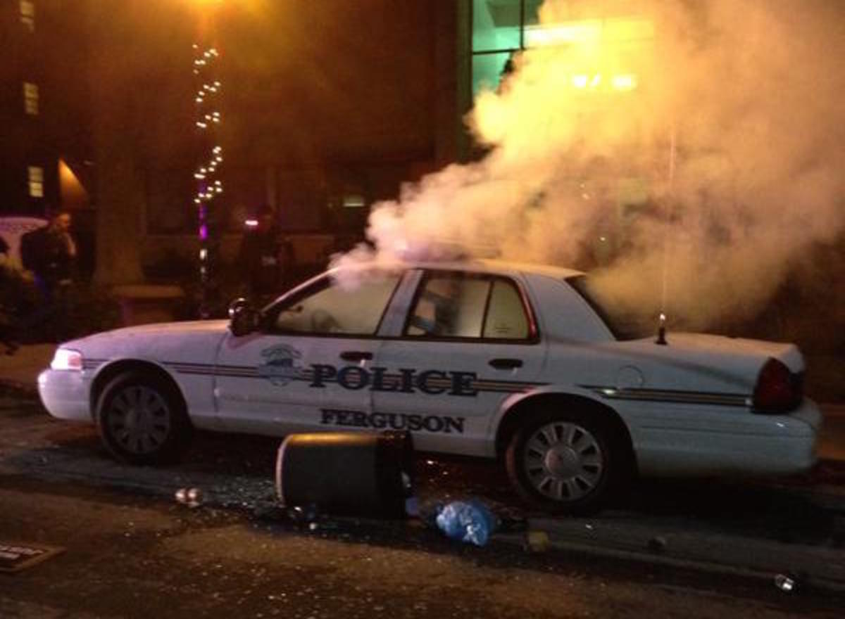 Ferguson Protestors Flip Police Car and Set It On Fire | Complex