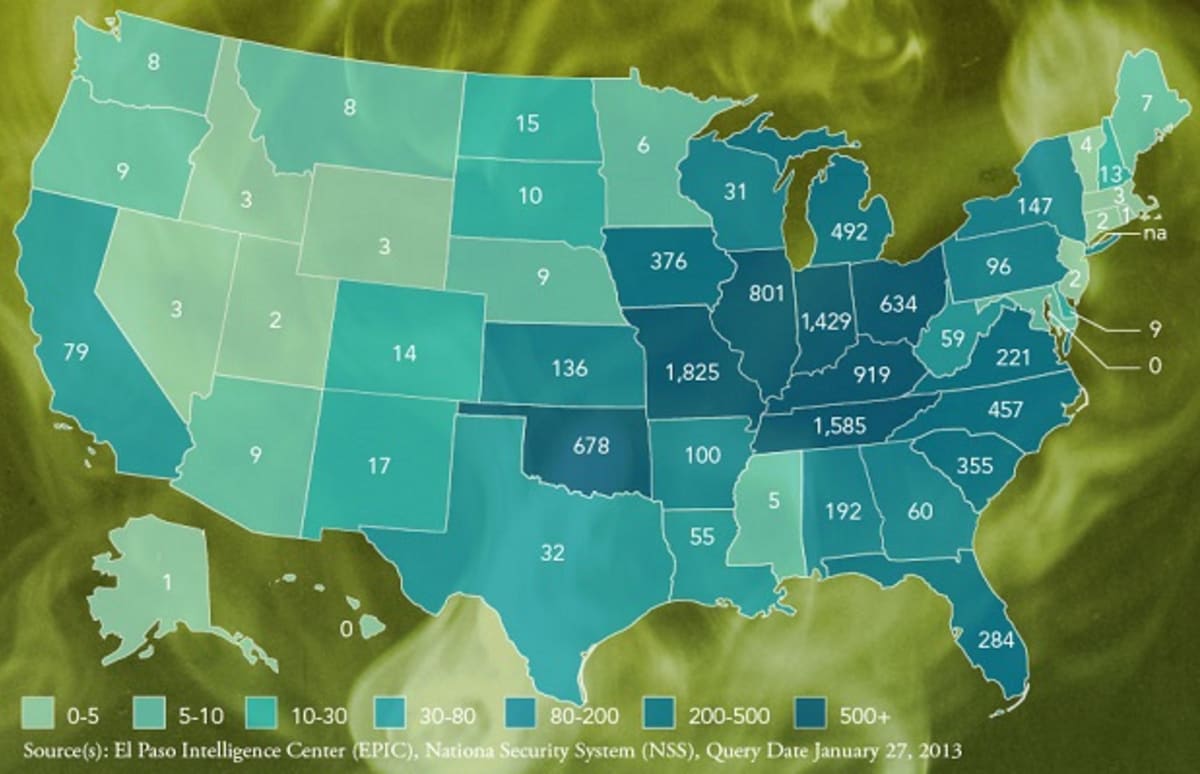 Infographic Shows the States with the Most Meth Lab Incidents | Complex
