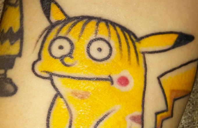 Ralph Wiggum Pikachu - Ridiculous Simpsons Tattoos Real People Got ...