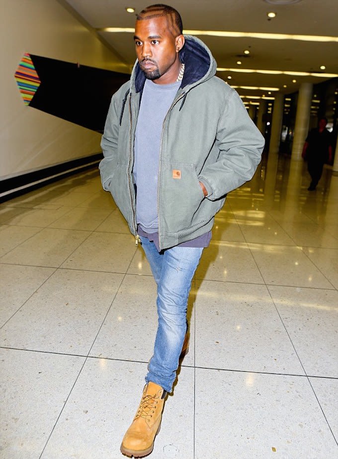 Kanye West Wearing Timberlands