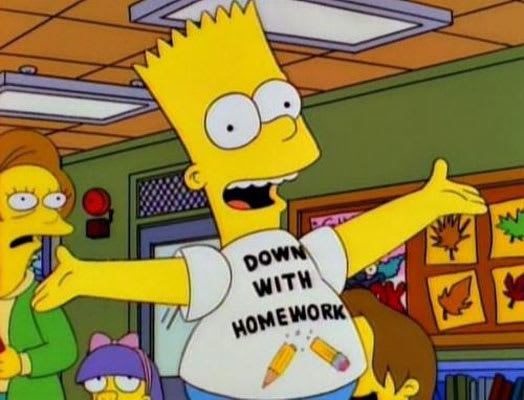 Bart's "Down with Homework" T-Shirt - The 40 Most Stylish Moments in ...