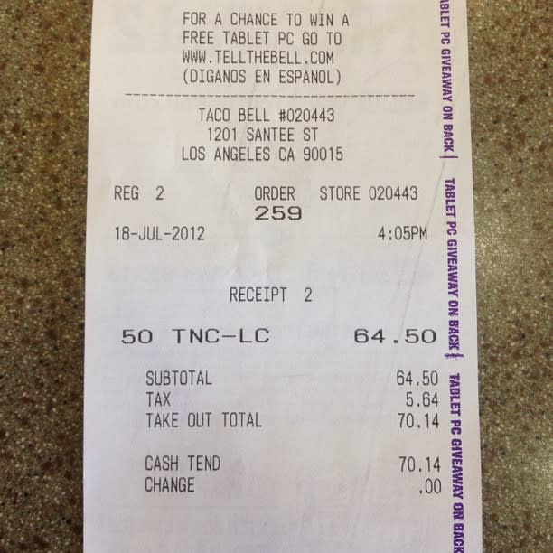 Dillon buys 50 Doritos Locos tacos and tells the world - Taco of Love ...