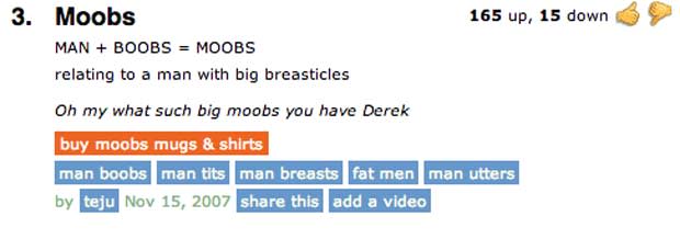 Moobs - The 40 Funniest Entries on UrbanDictionary.com | Complex