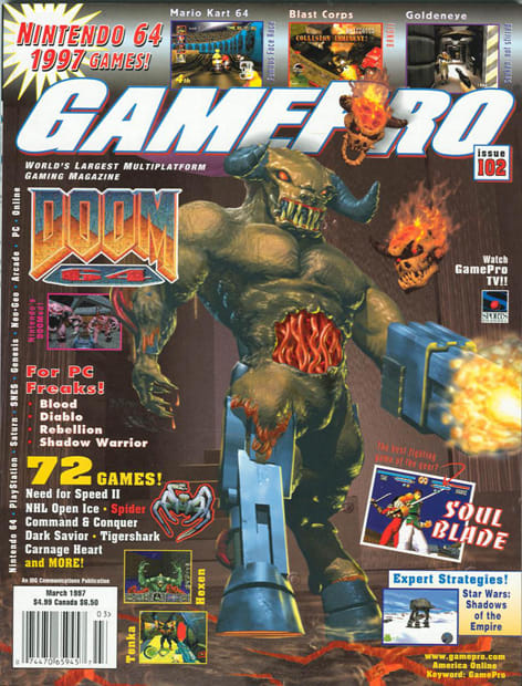 Doom 64 - 25 Years Gone By: The 25 Greatest GamePro Magazine Covers of ...