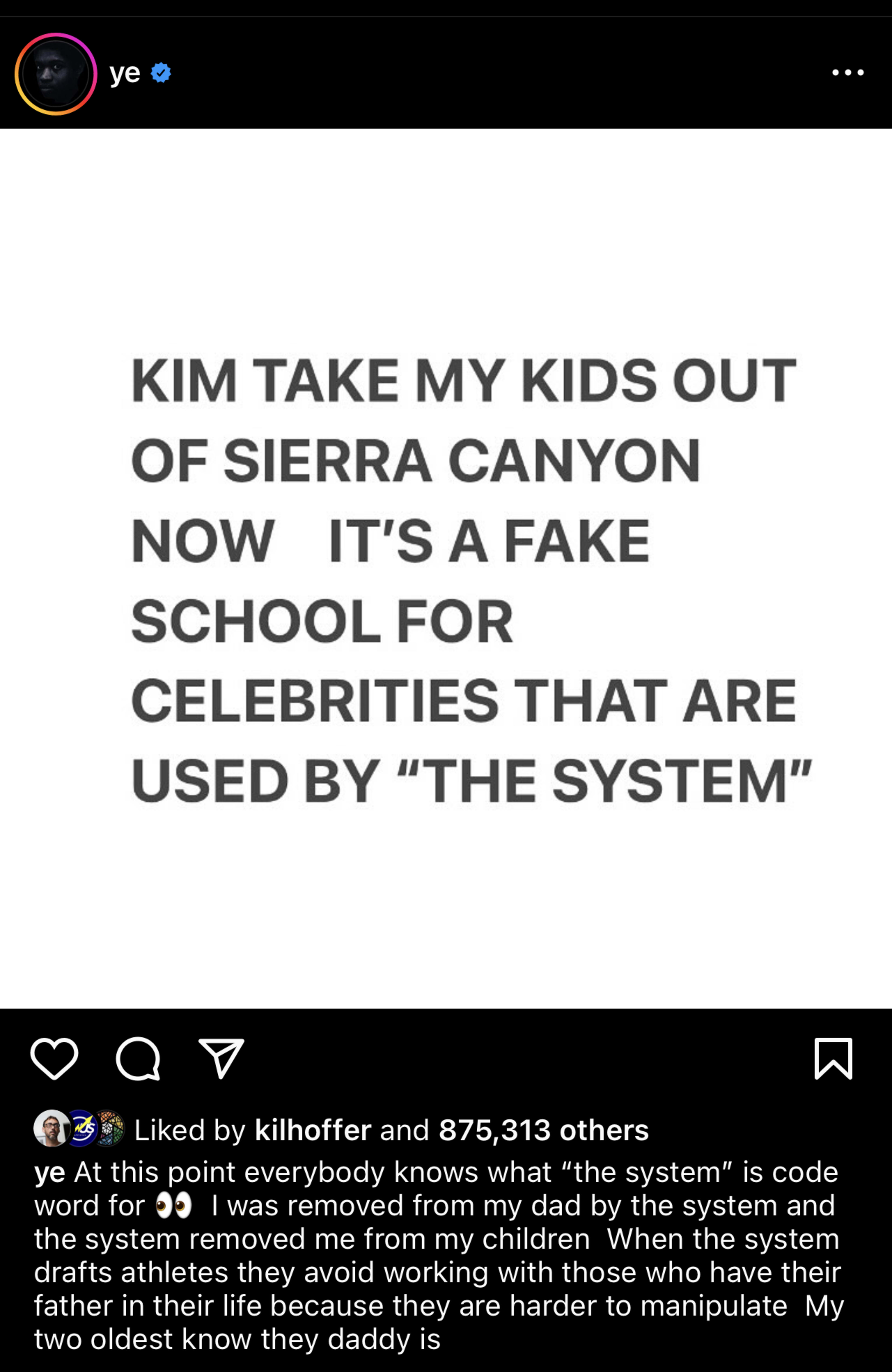 Ye Tells Kim Kardashian 'Take My Kids Out of Sierra Canyon Now ...