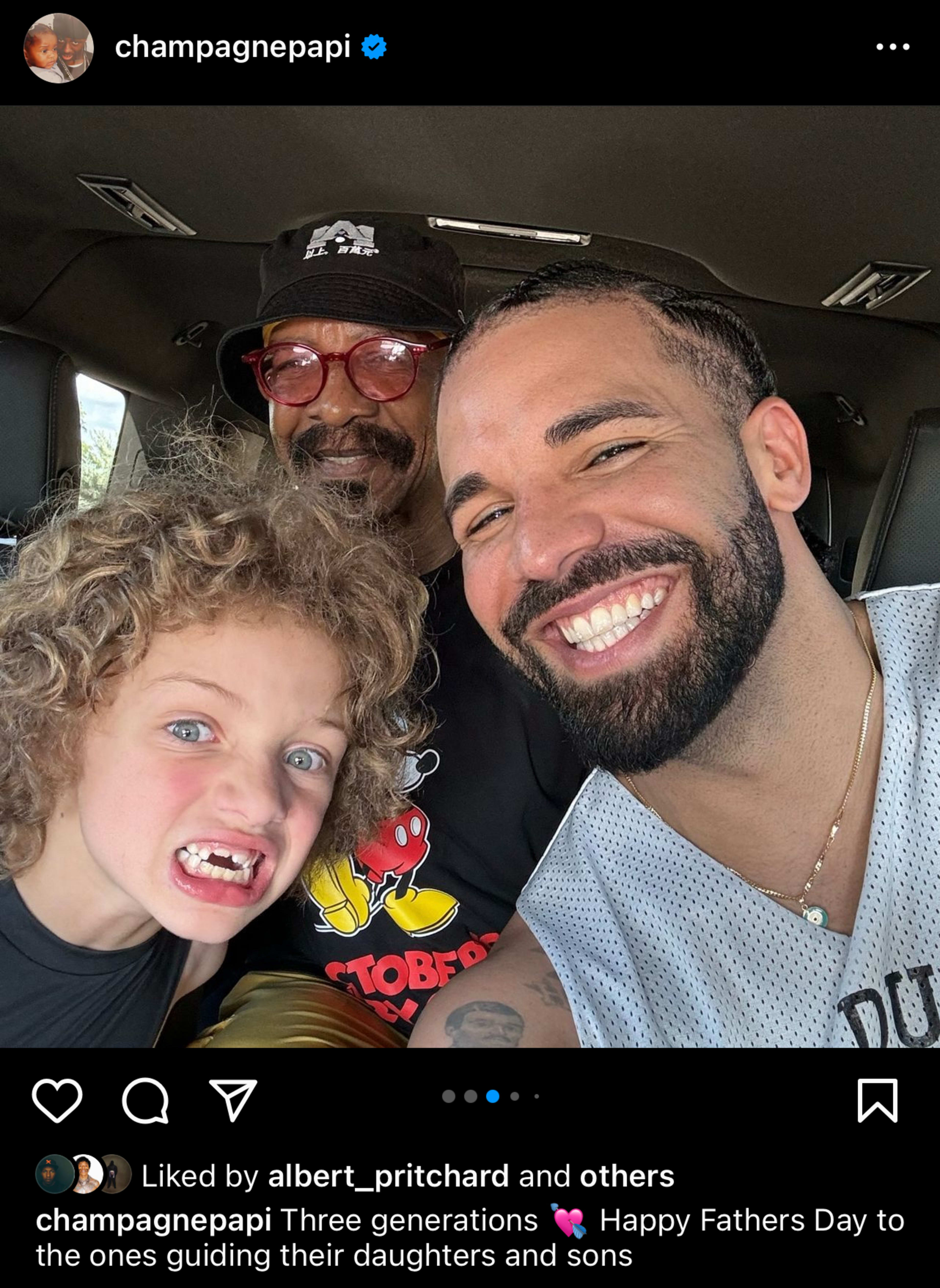 Drake Celebrates Three Generations of the Graham Family on Father's Day