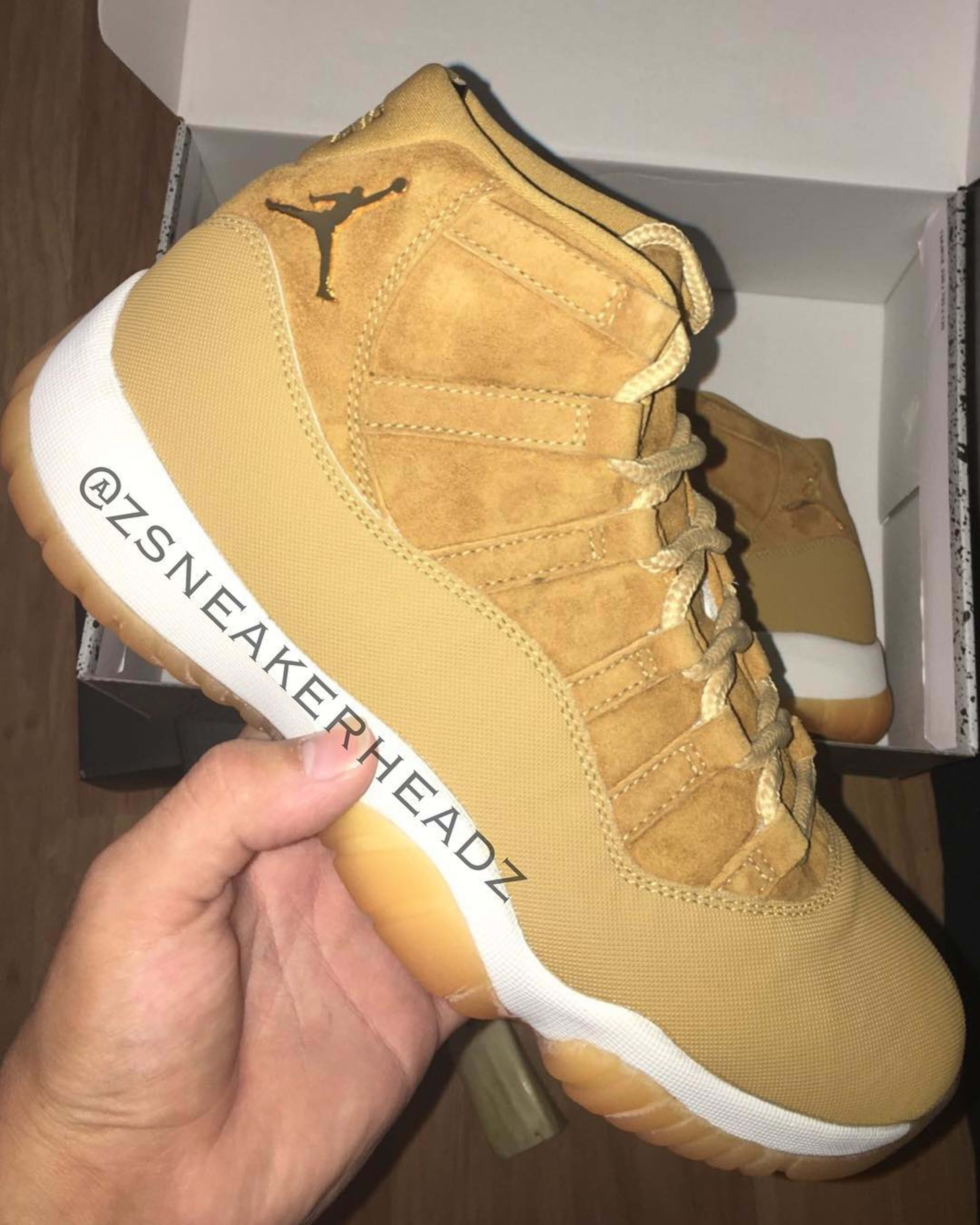 'Wheat' Air Jordan 11 Sample Surfaces