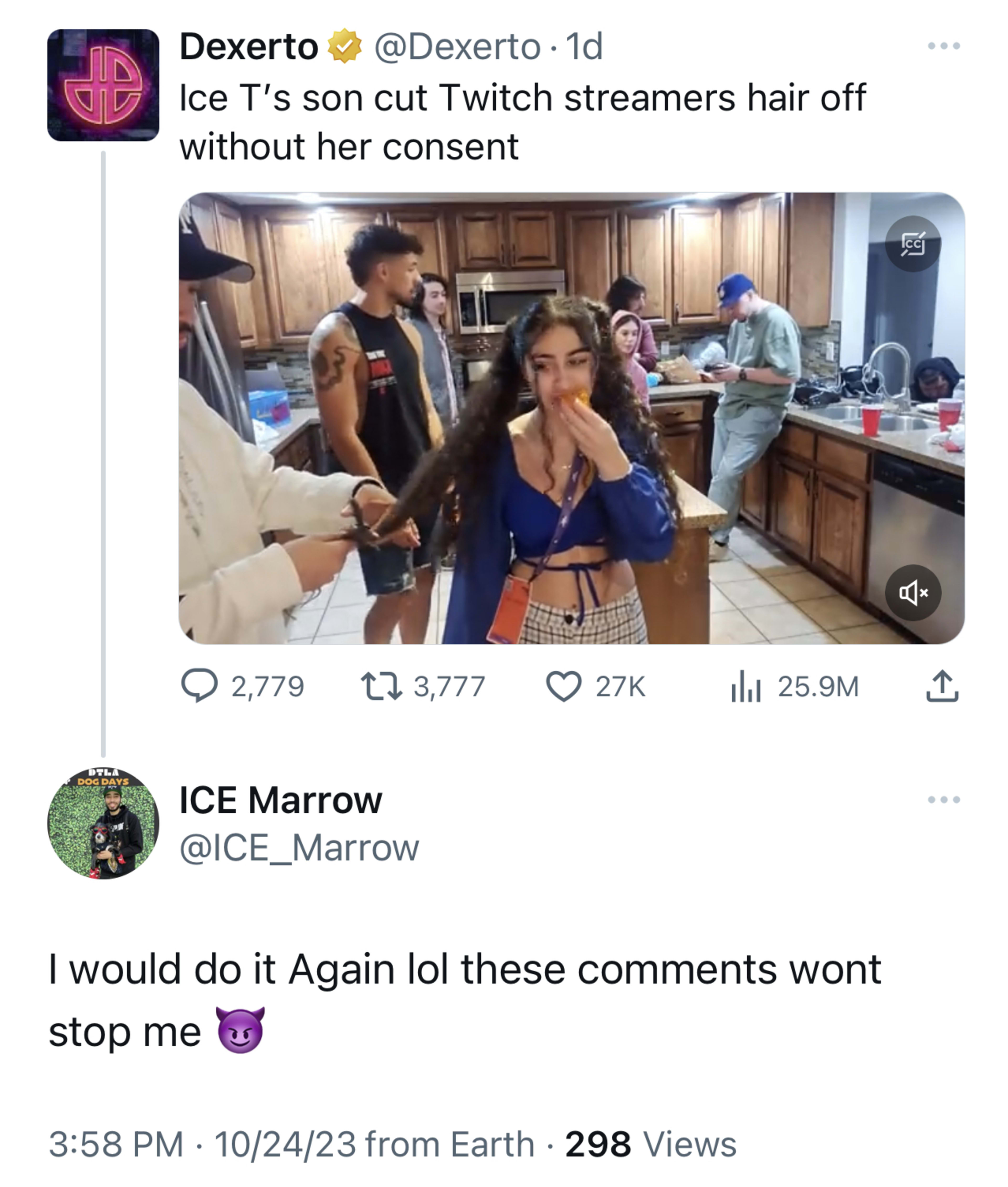 Ice-T’s Son Responds to Criticism for Cutting Twitch Streamer’s Hair on ...