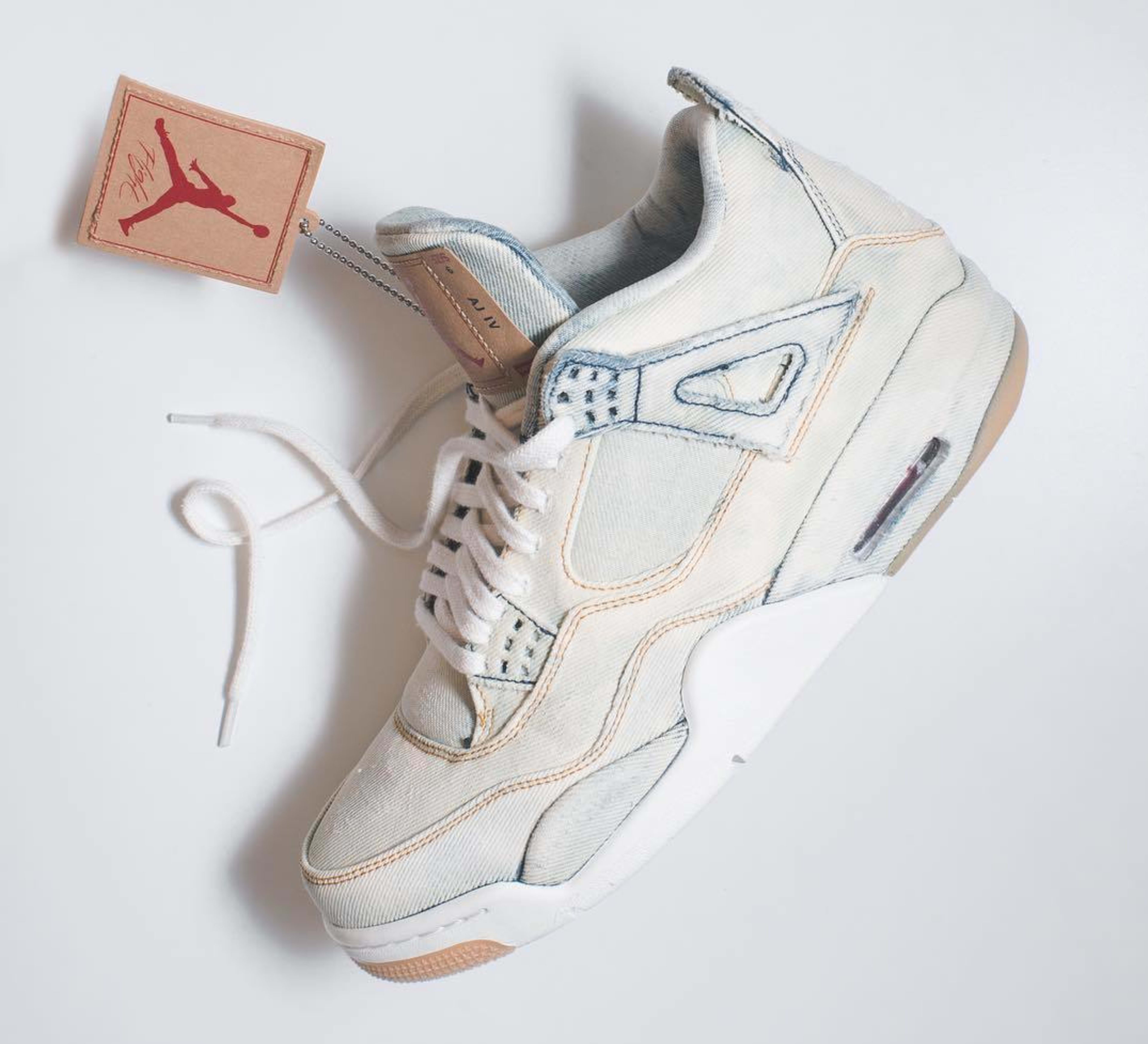 What the Levi's x Air Jordan 4 Looks Like with Bleached Denim