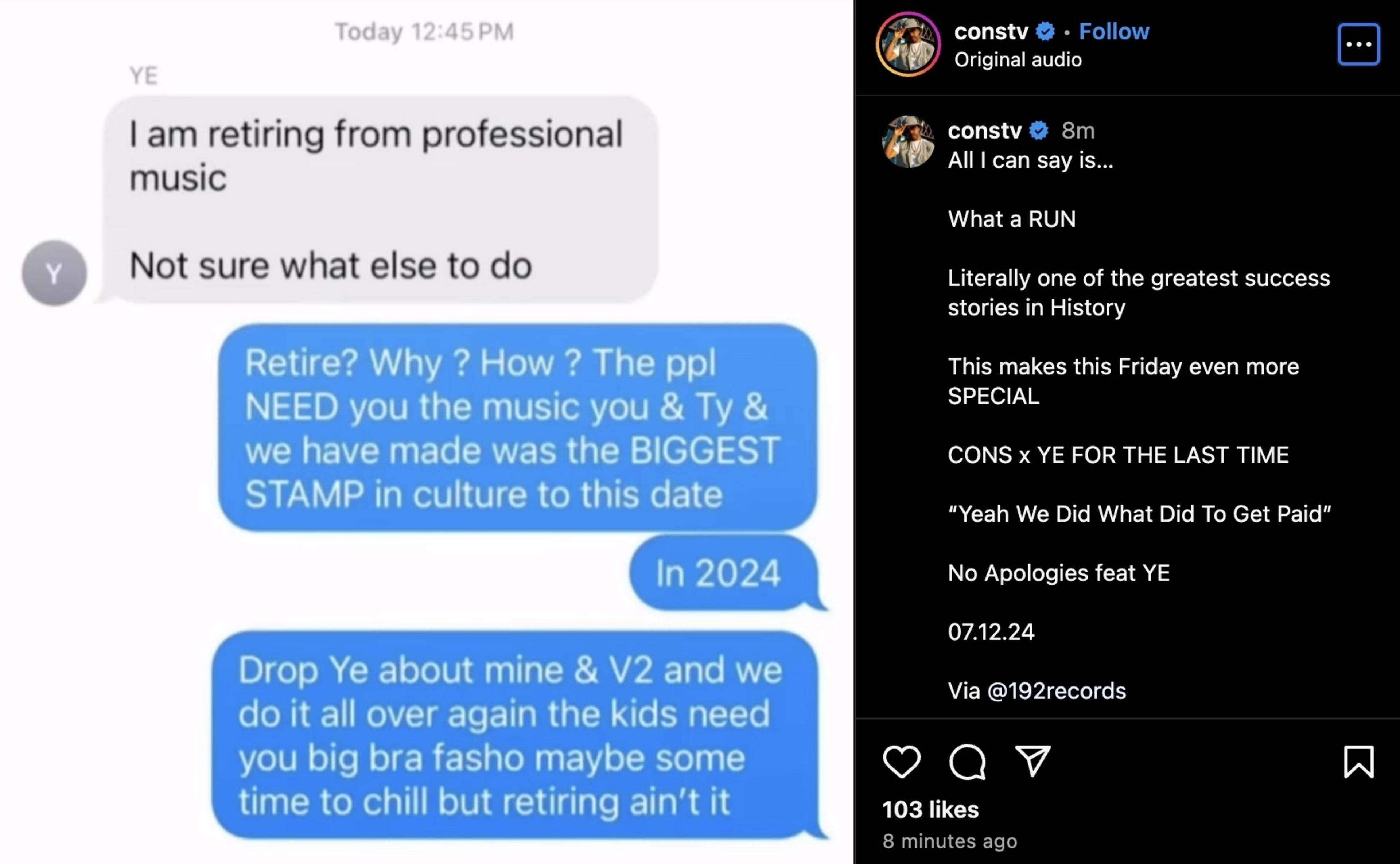 Ye Tells Rich the Kid He's Retiring From Professional Music: 'Not Sure ...