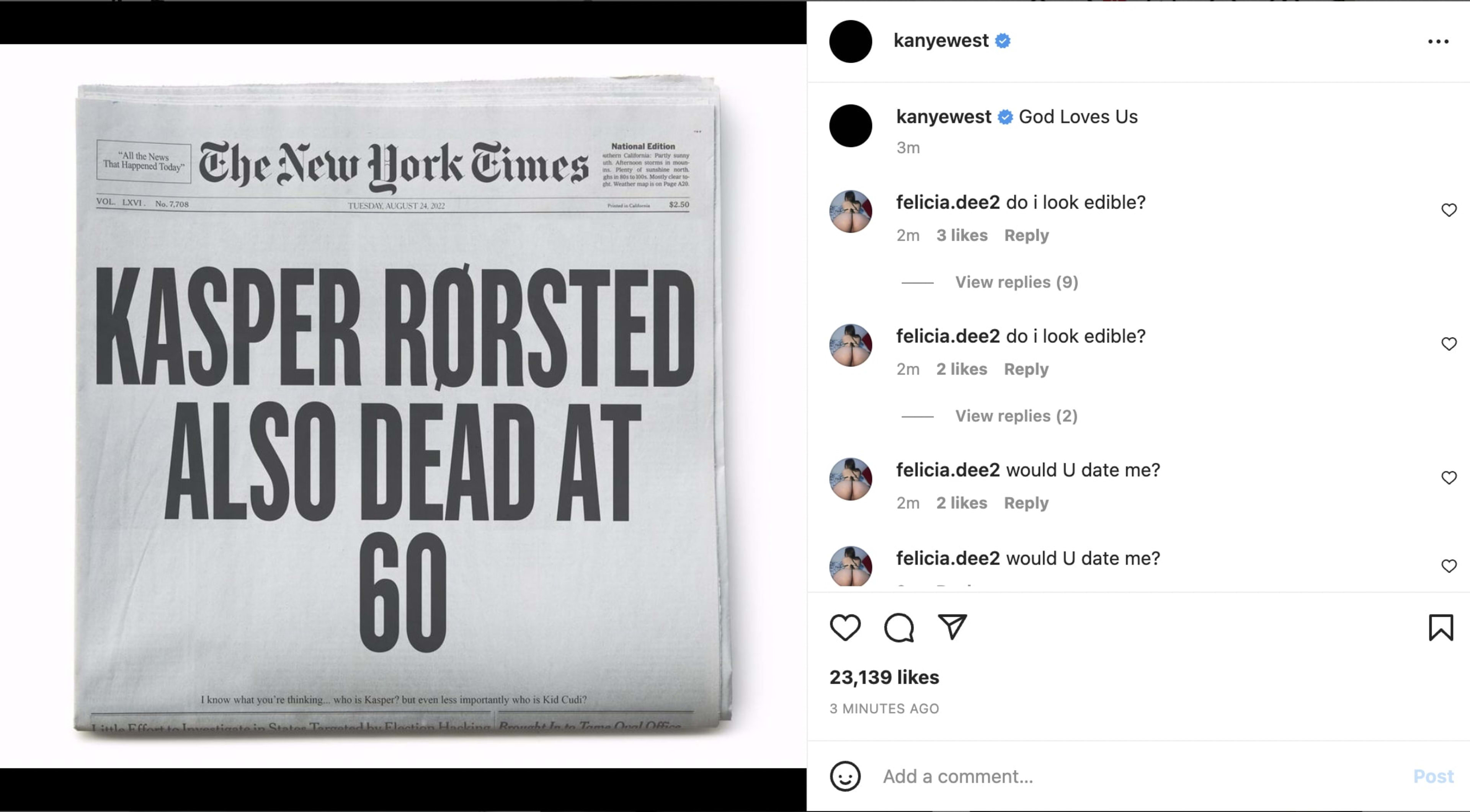 Kanye Takes a Shot at Kid Cudi in Instagram Post