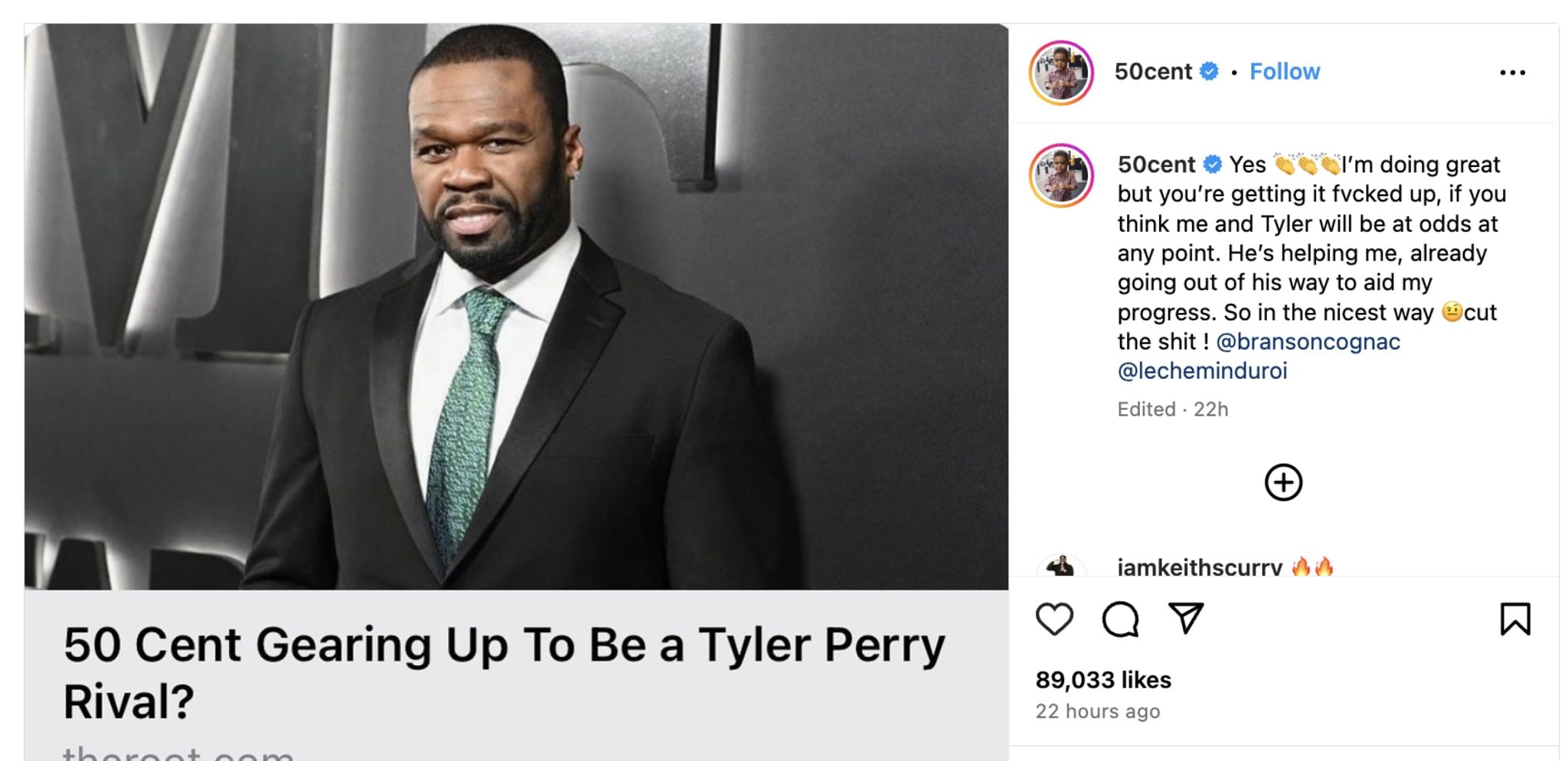 50 Cent Denies Rivalry With Tyler Perry Over G-Unit Studios: 'He's ...