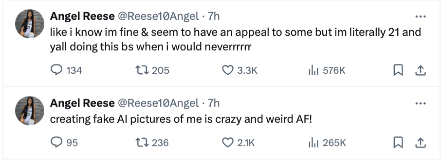 Angel Reese Says NSFW Photos Circulating Online Are AI-Generated, Calls ...