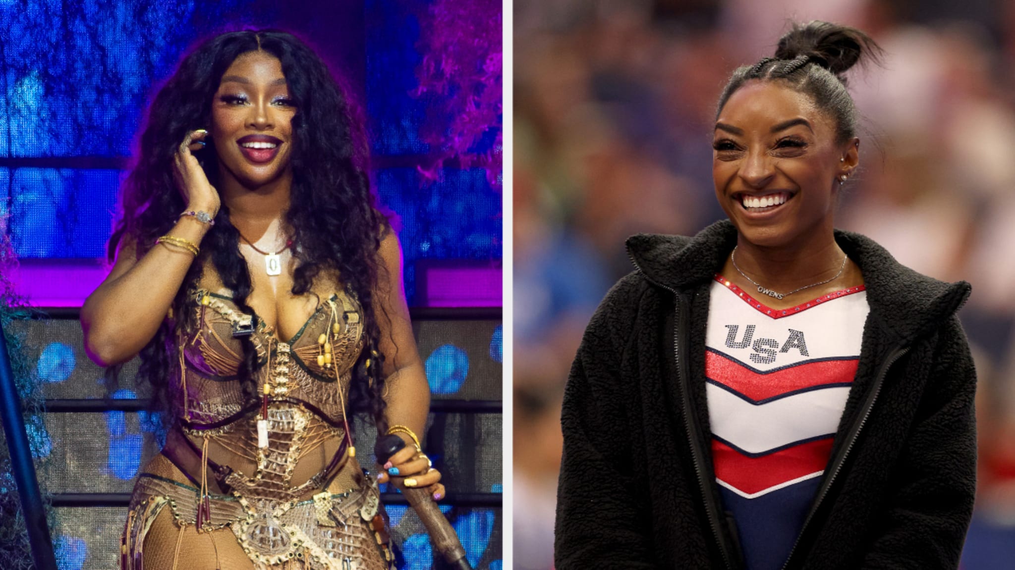 SZA Holds Her Own in Handstand Contest With Simone Biles