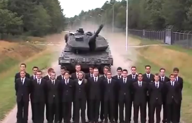Brave Kids Stand in the Road While a Tank Proves It Has Great Brakes